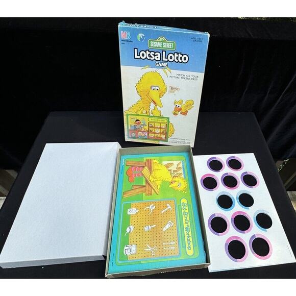 Milton Bradley | Games | Vtg 989 Sesame Street Lotsa Lotto Matching ...